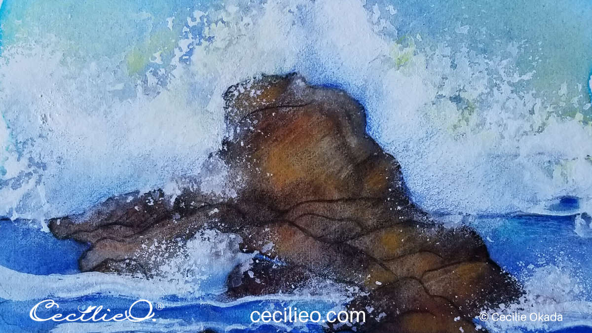 waves watercolour