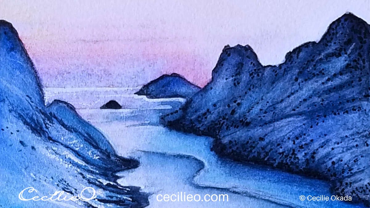 watercolour sunrise tutorial