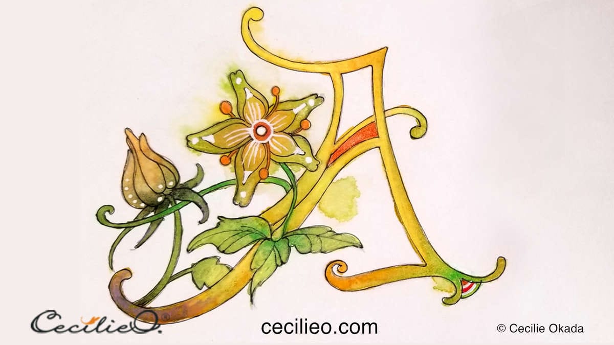 illuminated script letters