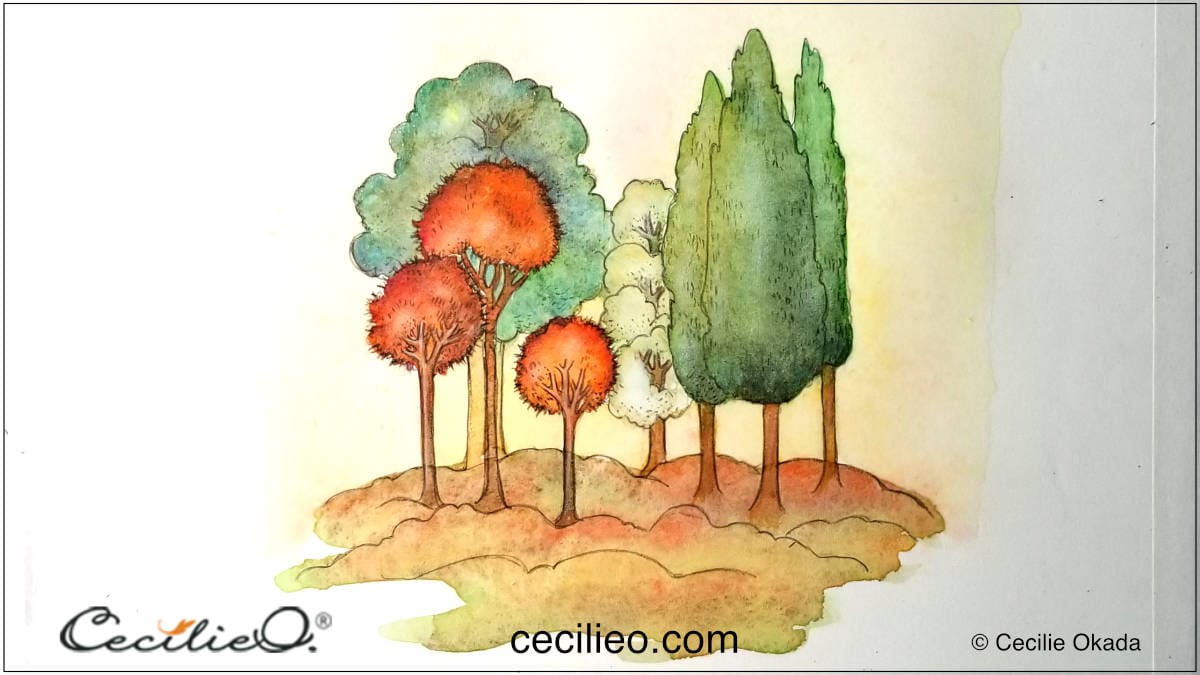 Quick & Easy Watercolor Trees Exercise