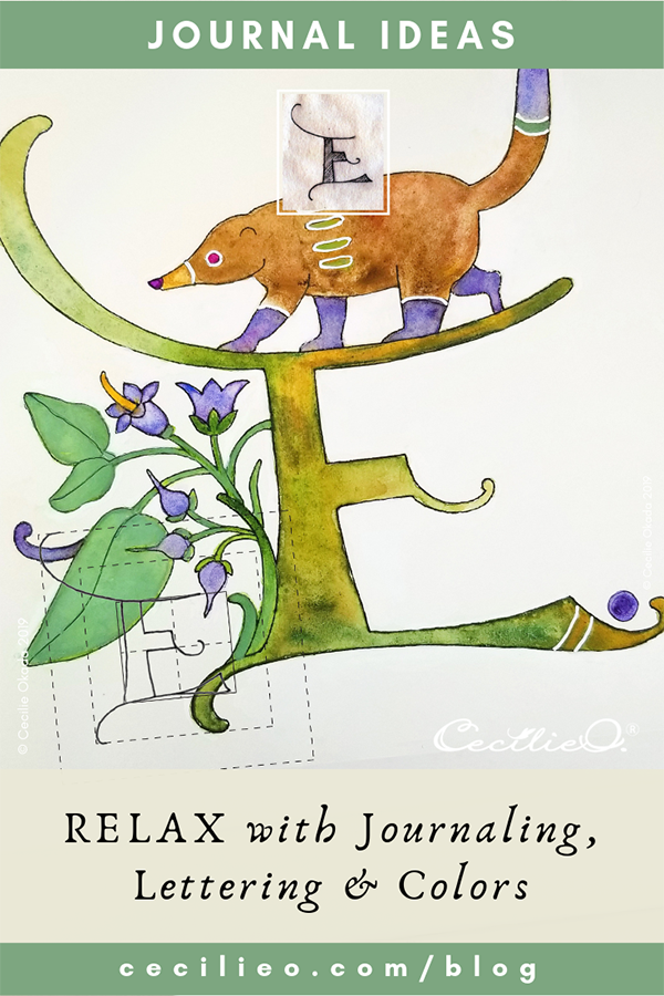 Whimsical Letter E Illustration for Your Journal