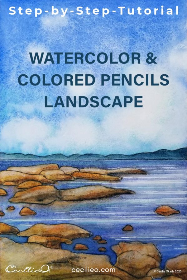 Easy Watercolor Landscape Tutorial With Sea and Clouds