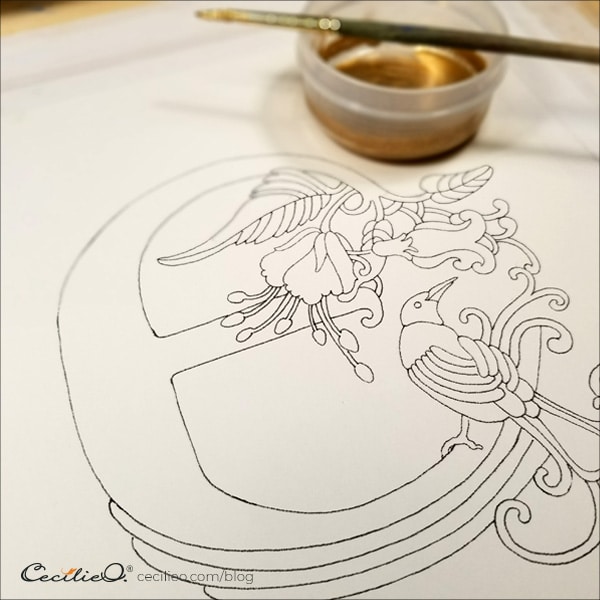 How to Paint an Illuminated Letter E With Watercolor Gold