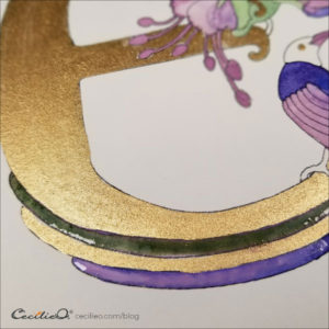 How to Paint an Illuminated Letter E With Watercolor Gold