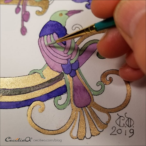 How to Paint an Illuminated Letter E With Watercolor Gold