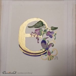 How to Paint an Illuminated Letter E With Watercolor Gold