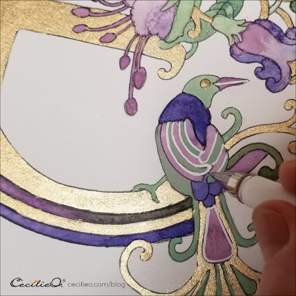 How to Paint an Illuminated Letter E With Watercolor Gold