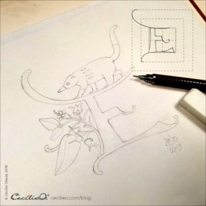 Whimsical Letter E Illustration for Your Journal