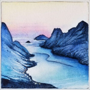 How to Paint a Watercolor Mountain Landscape With Sunrise